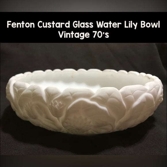 Fenton | Accents | Fenton Custard Glass Water Lily Bowl Vintage 7s ...